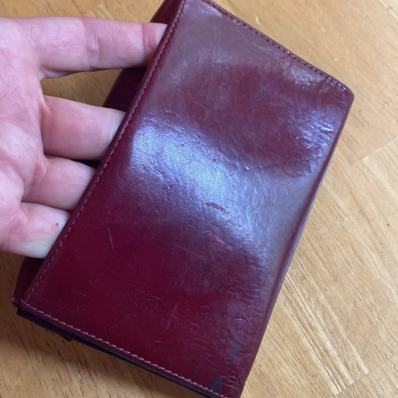 Monsac | Bags | Monsac Original Red Burgundy Genuine Leather Wallet 6x4 ...